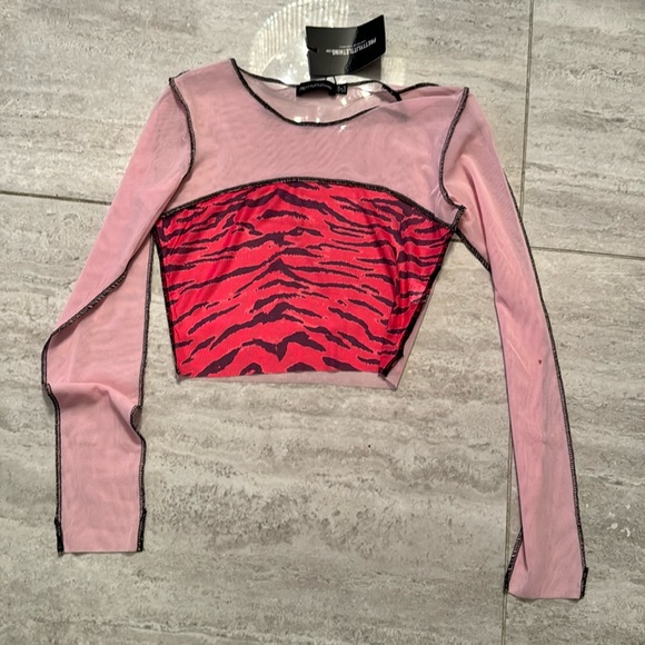 PrettyLittleThing | Tops | Nwt Pretty Little Thing Sheer Long Sleeve ...